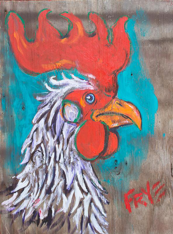 Charlie Frye “Rooster” Folk Art – Around Back At Rocky's Place